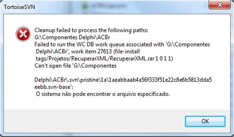 Erro no Update do SVN Dúvidas Gerais sobre o ACBr Projeto ACBr