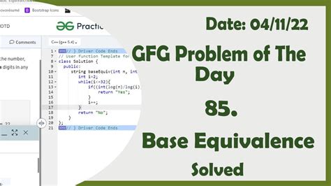 Base Equivalence C GFG Daily Problem YouTube