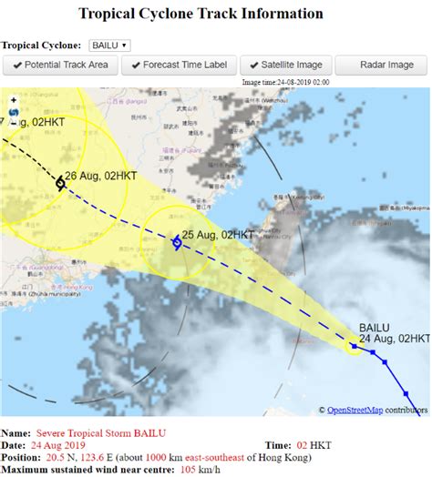 Tropical Cyclone Forecast Track Information｜hong Kong Observatoryhko
