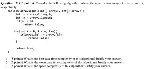 solved question iv 15 points consider the following