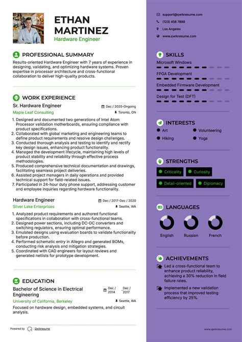 10 Hardware Engineer Resume Samples And Templates For 2026