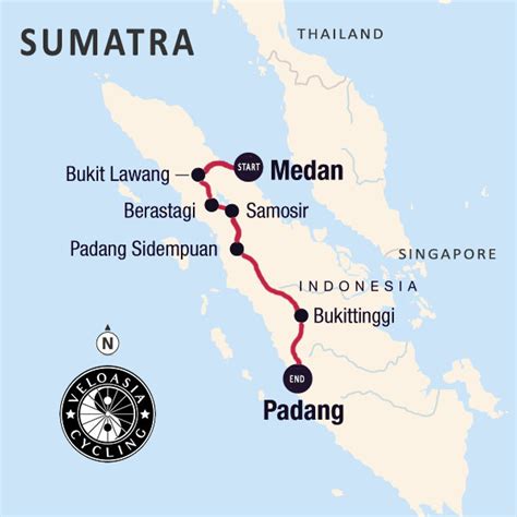 Road Map Of Indonesian Volcano Lake Toba On Sumatra Stock