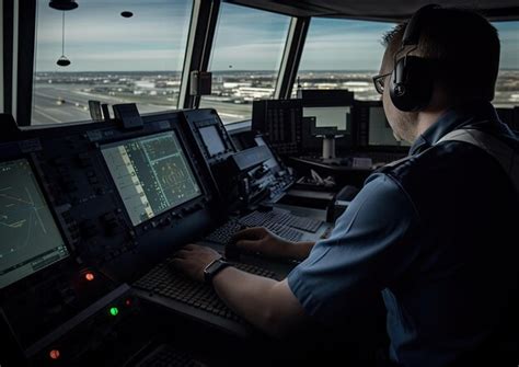 Working As An Air Traffic Controller Premium Ai Generated Image