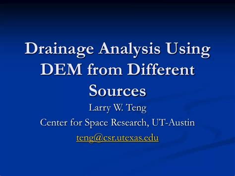 Ppt Drainage Analysis Using Dem From Different Sources Powerpoint