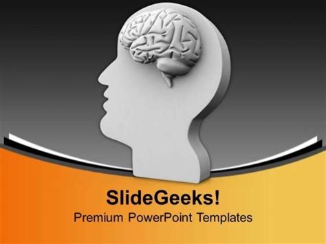 D Human Brain With Face PowerPoint Templates Ppt Backgrounds For Slides