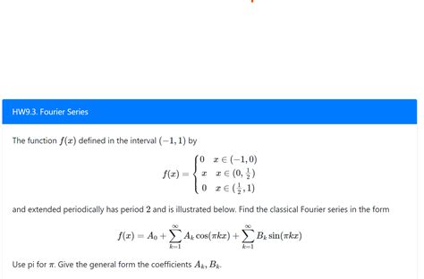 solved hw9 3 fourier series the function f x defined in
