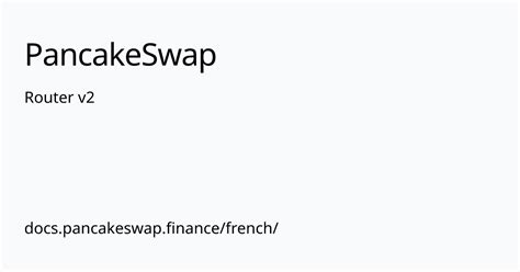 Router V2 Pancakeswap