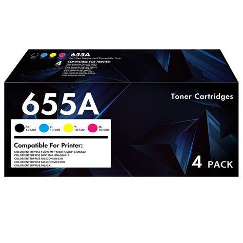 655a Toner Cartridge 4 Pack Compatible Replacement For Hp
