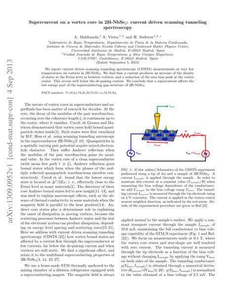 Pdf Supercurrent On A Vortex Core In 2h Nbse2 Current Driven Scanning Tunneling Spectroscopy