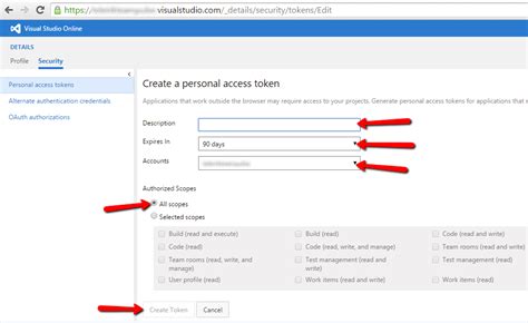 Generating Visual Studio Online Credentials