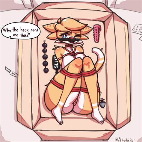 Rule 34 Absurd Res Anthro Arms Tied Ball Gag Blue Eyes Blush Bondage