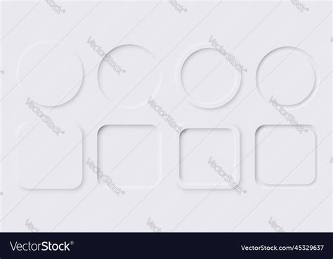 Neumorphism Button Design Set Neumorphic Ui Vector Image