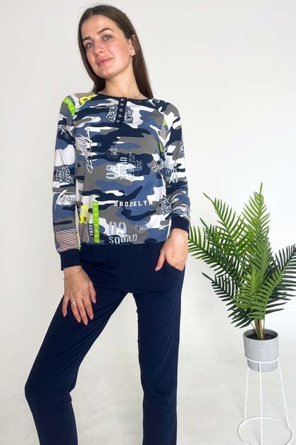 Брюки футболка з довгим рукавом Mianagreen П1703 L Синий от продавца