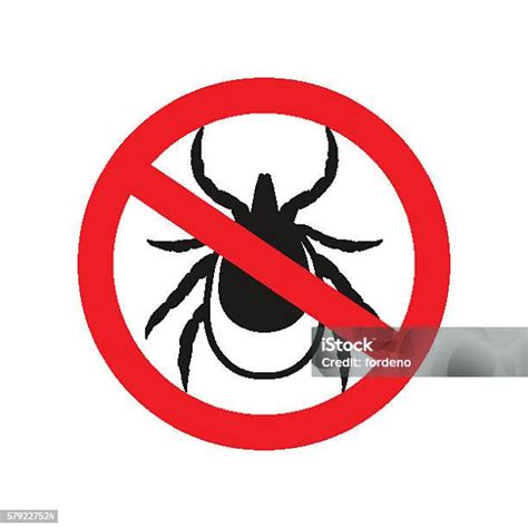 틱은 기호를 중지합니다 미테 경고 기호 뇌염 기생충 아이콘 건강관리와 의술에 대한 스톡 벡터 아트 및 기타 이미지 건강관리와 의술 경계 표지 곤충 Istock