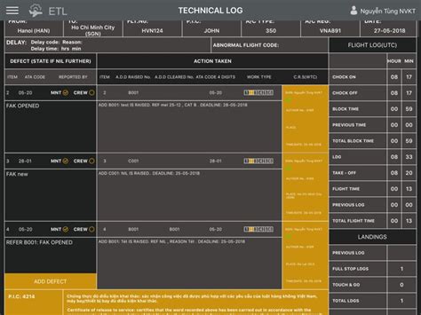 Electronic Technical Logbook By Fpt Software Worldwide