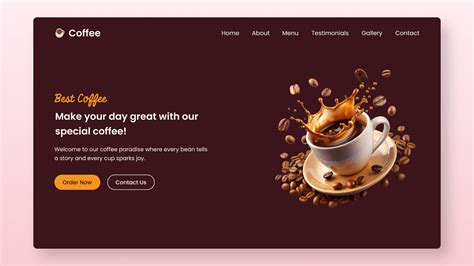 ☕ Responsive Coffee Website in HTML CSS & JavaScript - Buymeacoffee