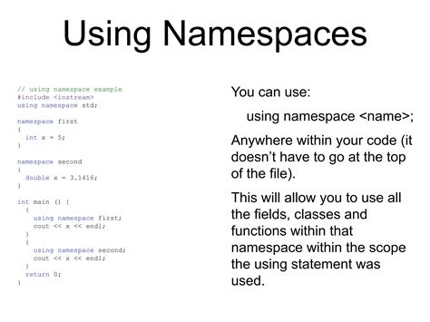 Namespaces Ppt