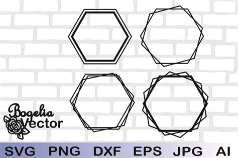 Hexagon Frame Bundle Graphic By BogeliaVector Creative Fabrica