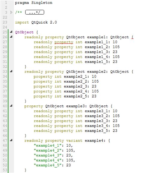 Qt Nested Readonly Properties In Singleton Not Allowed Stack Overflow