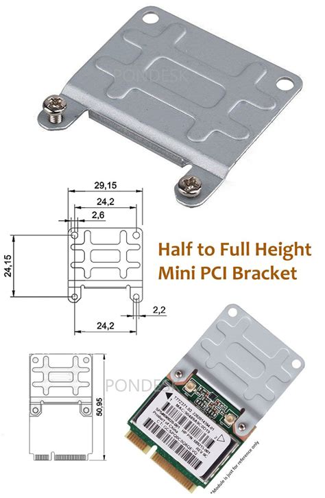 Half To Full Height Mini Pcie Extension Card Bracket
