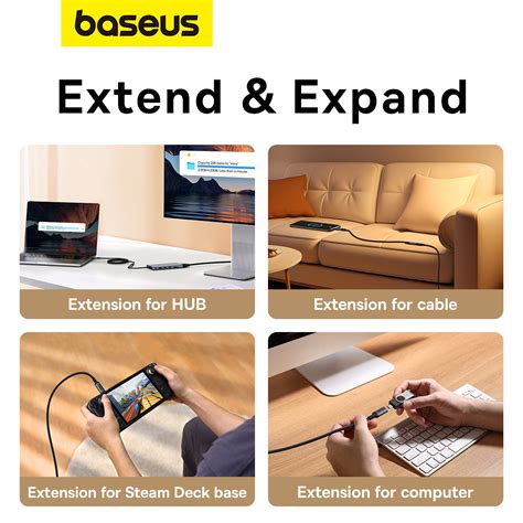 Usb C Кабель удлинитель Baseus High Definition 10gbps 100w 0 5 1m купить по 5 900 ₸ Baseus
