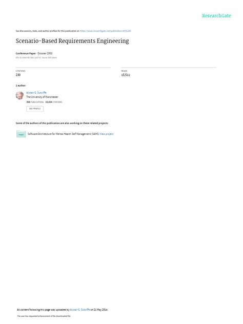 scenario based requirements engineering pdf use case system