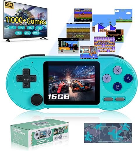 Retro Handheld Game Console Handheld Games For Adults Blue 30 Inch Ips Screen