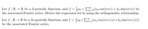 Solved Let F RR Be A Periodic Function And Chegg