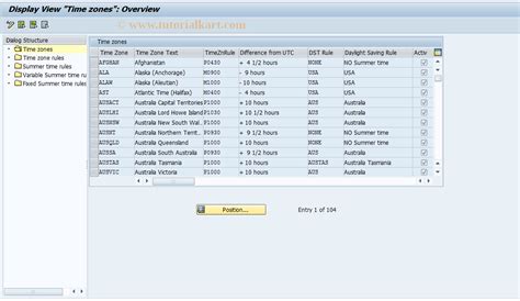 STZBD SAP Tcode Display Time Zones Basis Customer