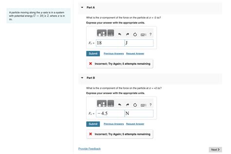 Solved A Particle Moving Along The X Axis Is In A System Chegg Com