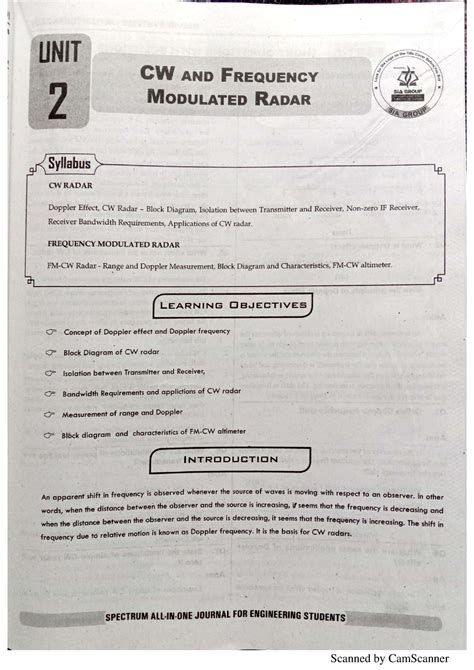 Radar Systems Unit Electronics And Communication Engineering Studocu