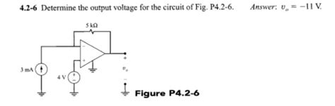 4 2 6 Determine The Output Voltage For The Circuit Of Fig P4 2 6 Answer