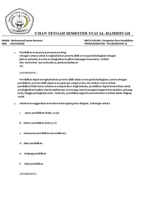 Uts Pengantar Ilmu Pendidikan Pdf