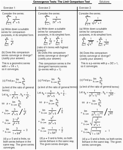Sequences And Infinte Series MATH Revision Exercises Worksheets Library