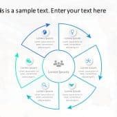 6 Steps Circular Strategy PowerPoint Template