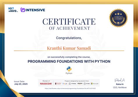 Kranthi Kumar Nxtwaves Ccbp 40 Intensive Mern Stack Developer Python React Js Sql