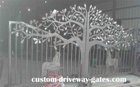 Rustic Driveway Gates Sacramento California Tree Gate Design By JDR Metal Art Custom