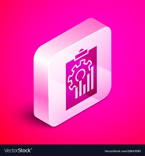 Isometric Clipboard With Graph Chart Icon Isolated