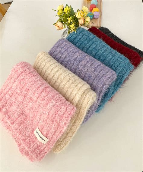 벨디아 말랑모찌예쁜색감 울 보카시 겨울 가을 니트 쁘띠 롱 숏 머플러 목도리