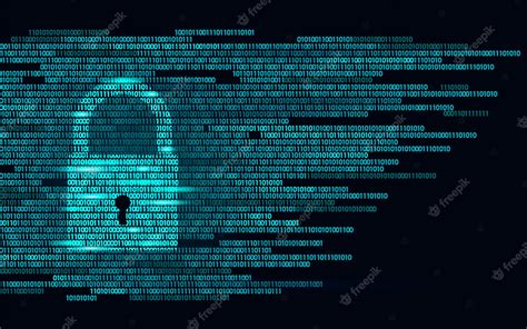 Premium Vector Digital Lock Guard Sign Binary Code Number Big Data