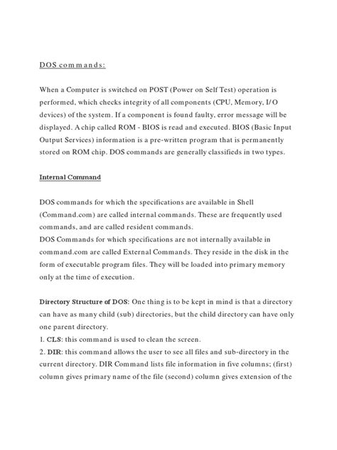 Dos Basic Command Pdf Dos Computer File