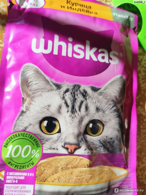 Корм для кошек Whiskas Курица и и индейка паштет «Хороший паштет отзывы