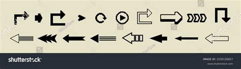 8 Bit Pixel Arrows Vector Big Stock Vector Royalty Free 2530126857 Shutterstock