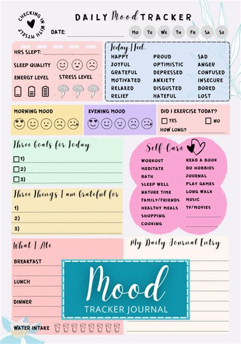 Printable Daily Mood Chart
