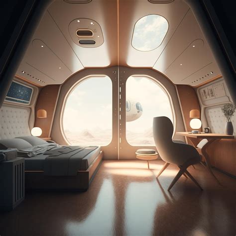Premium Ai Image Interior Of A Comfortable Single Person Spacecraft