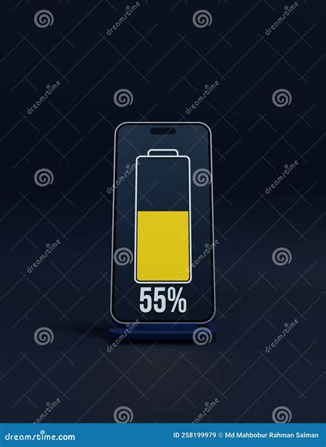 Wireless Smartphone Battery Charging Percentage Indicator Symbol D Illustration Stock
