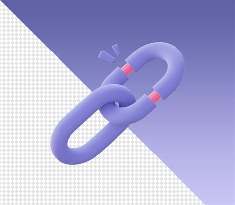 3d мультяшный рендеринг значков цепочек ссылок для Ui Ux веб мобильных приложений дизайн