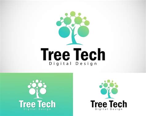 Premium Vector Digital Tree Logo Creative Network Connect Design Concept Pixel