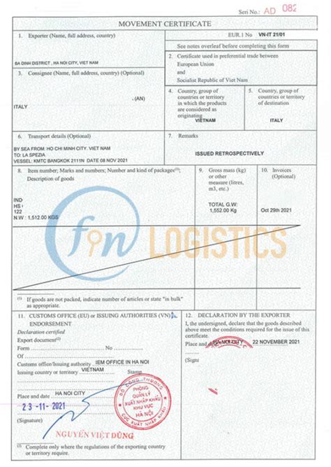 Hướng Dẫn Kê Khai Co Form Eur1 Chi Tiết Nhất Năm 2025 Hướng Dẫn Kê Khai Co Form Eur1 Chi Tiết Nhất Năm 2025