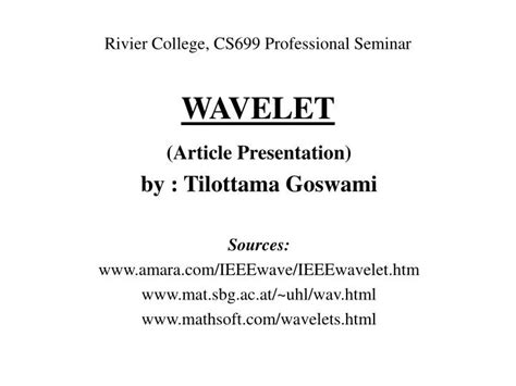Ppt Wavelet Powerpoint Presentation Free Download Id5753480